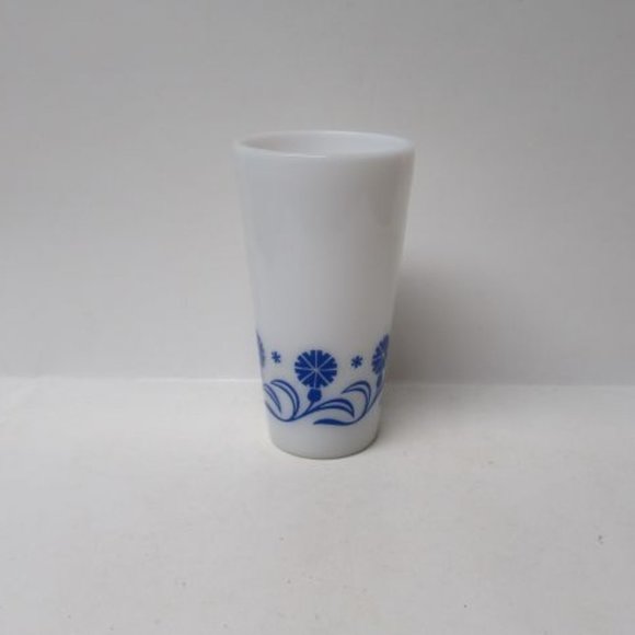 Hazel-Atlas | Dining | Vintage Milk White Blue Cornflower 5 8 Inch High ...